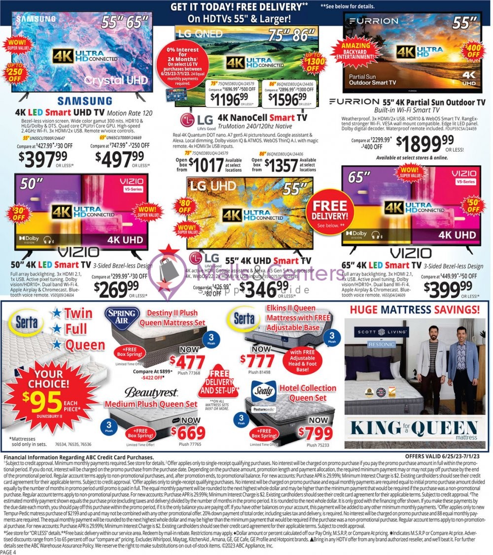 ABC Warehouse Weekly ad valid from 06/25/2023 to 07/01/2023 - MallsCenters