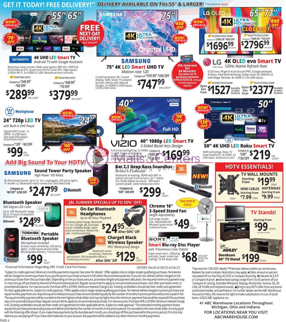 ABC Warehouse Weekly ad valid from 06/18/2023 to 06/24/2023 - MallsCenters