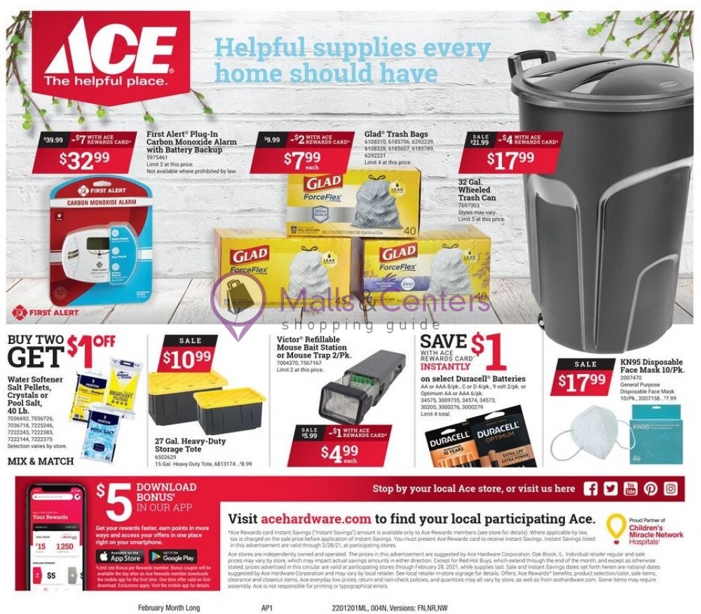 Ace Hardware Weekly Ad - sales & flyers specials - MallsCenters
