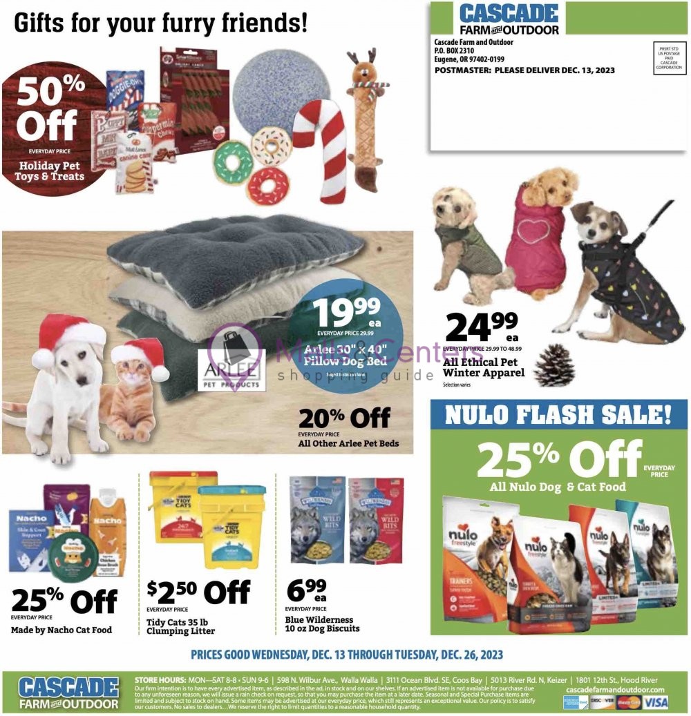Cascade Farm and Outdoor Weekly ad valid from 12/13/2023 to 12/26/2023 ...