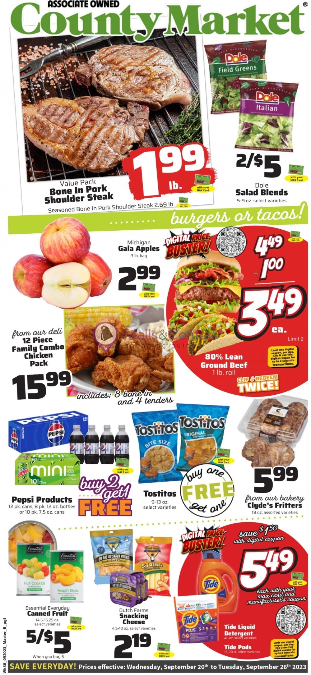 County Market Weekly Ad, from Wed, 9/20/2023 - sales & flyers specials ...