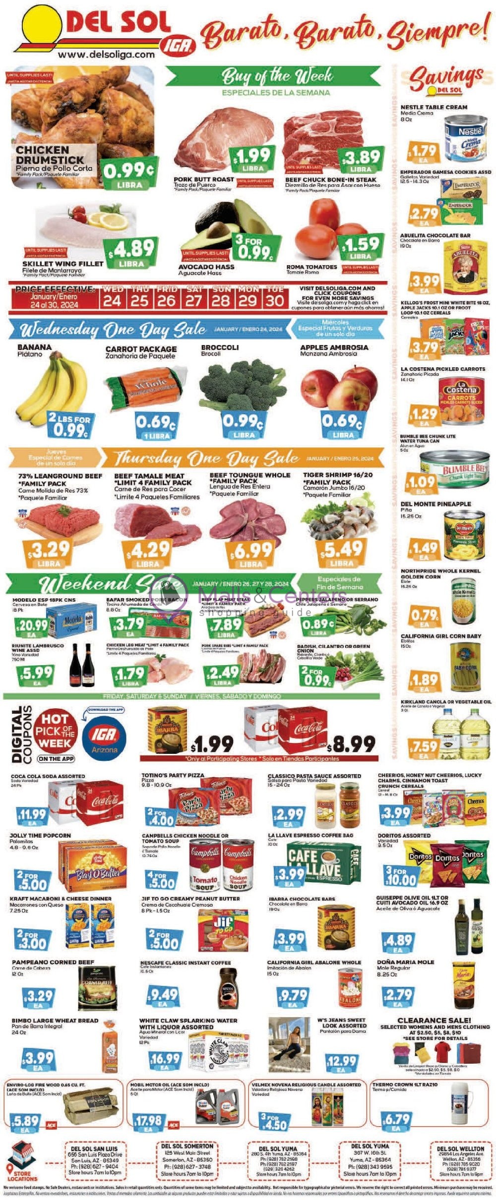 Del Sol IGA Weekly Ad, from Wed, 1/24/2024 - sales & flyers specials ...