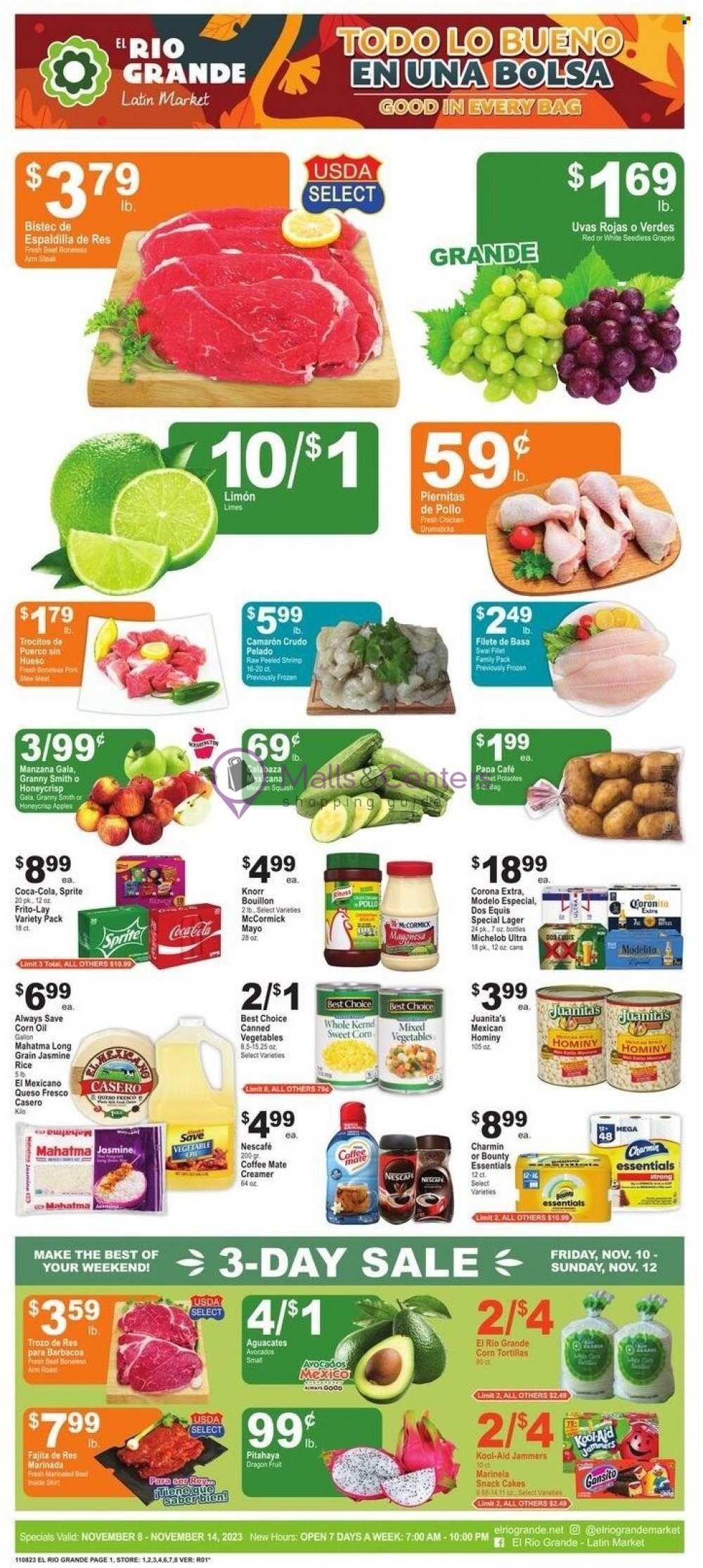 El Rio Grande Weekly ad valid from 11/08/2023 to 11/14/2023 - MallsCenters
