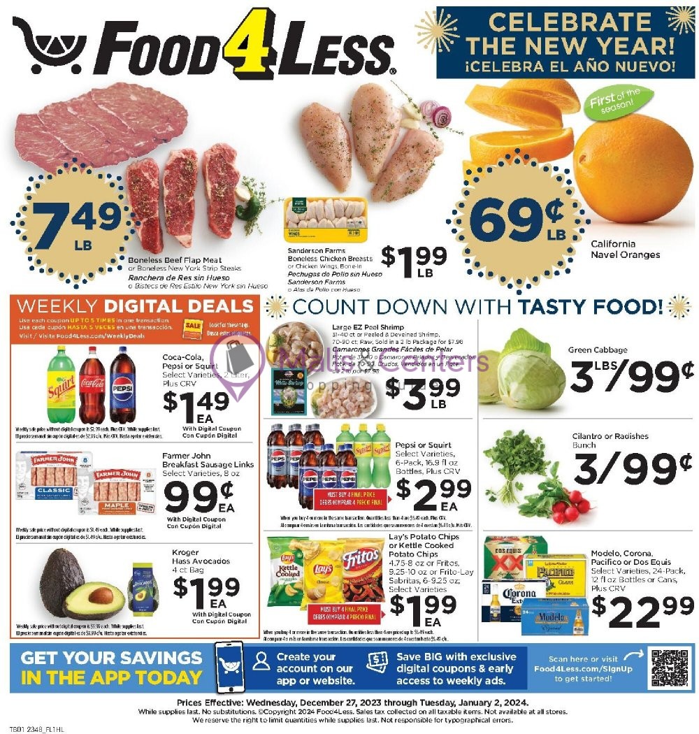 Food 4 Less Weekly ad valid from 12/27/2023 to 01/02/2024 - MallsCenters