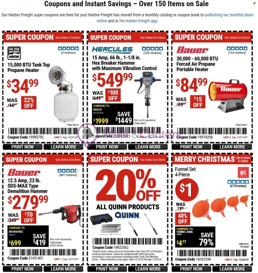Harbor Freight Tools Weekly Ad, from Thu, 12/21/2023 - sales & flyers ...