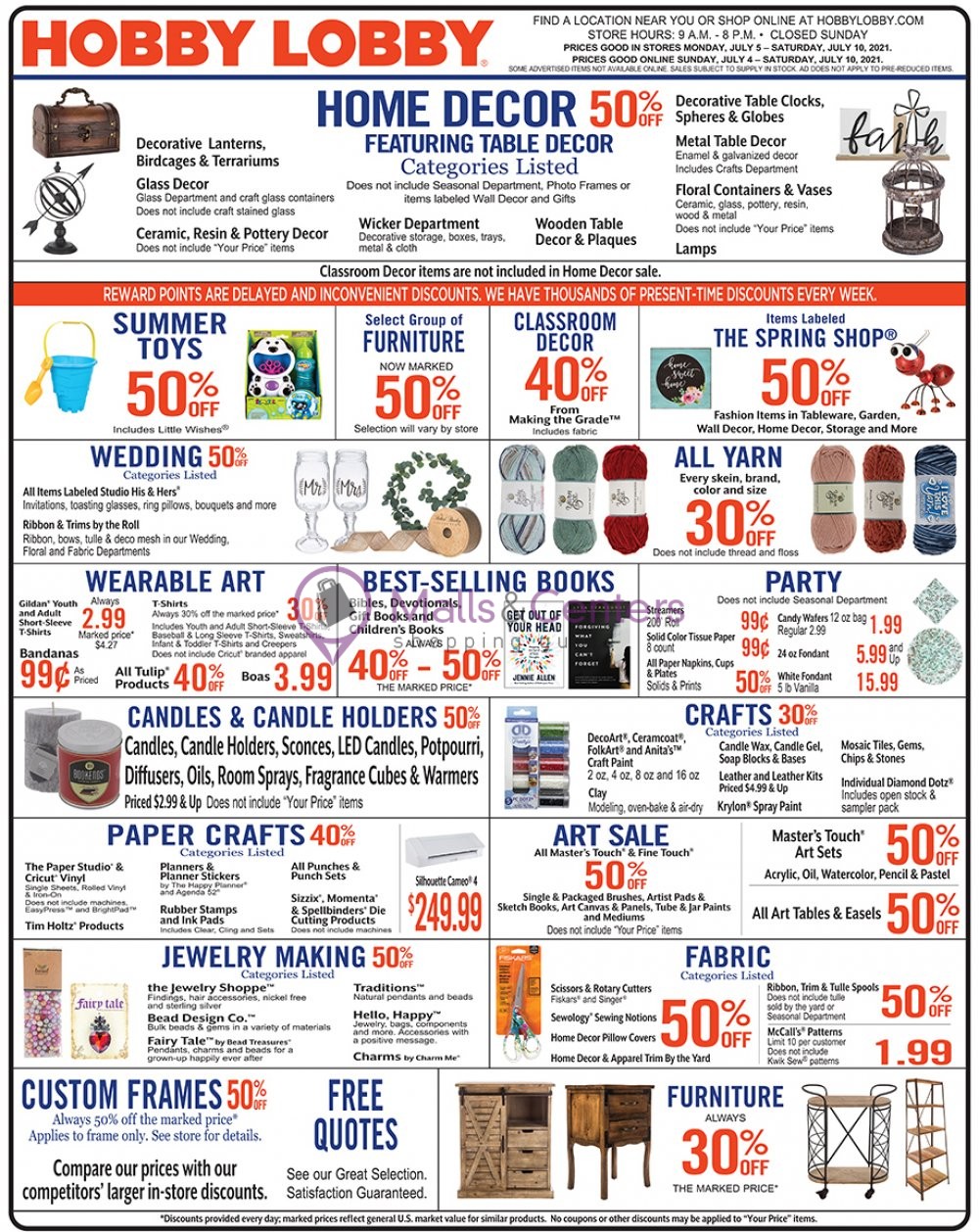 Hobby Lobby Weekly Ad - sales & flyers specials - MallsCenters