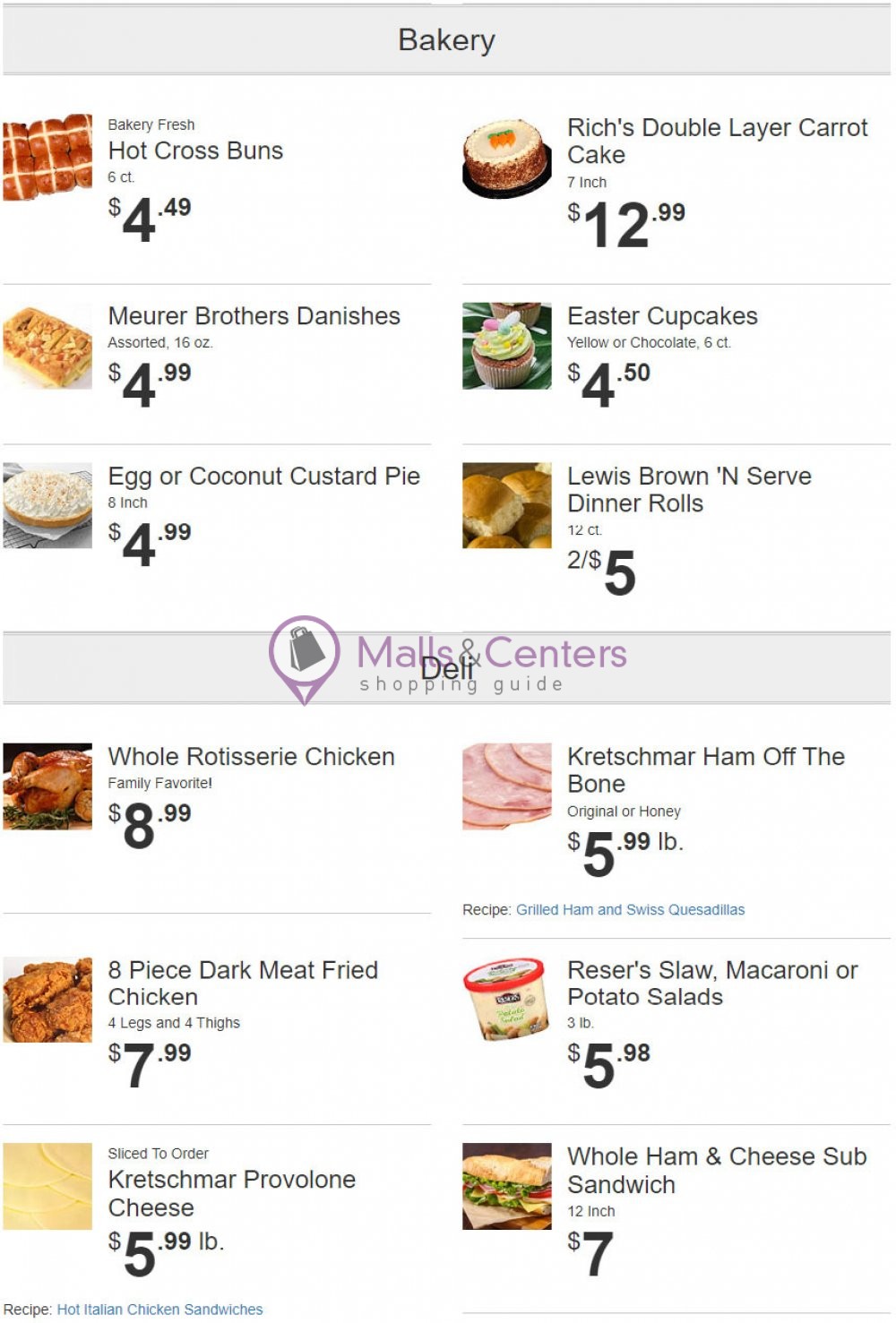 IGA Rowe's Supermarket Weekly Ad - sales & flyers specials - MallsCenters