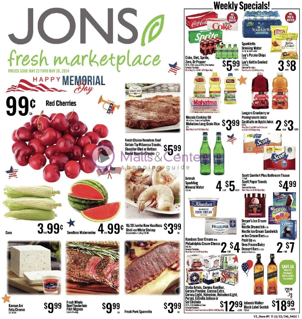 Jons Fresh Marketplace Weekly Ad, from Wed, 5/22/2024 - sales & flyers ...