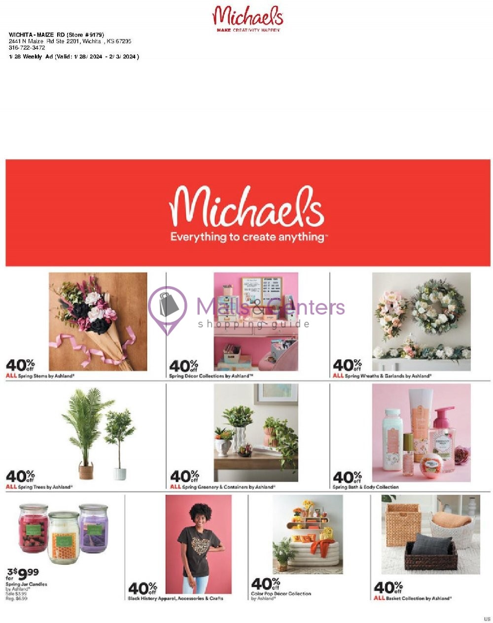 Michaels Weekly ad valid from 01/28/2024 to 02/03/2024 - MallsCenters