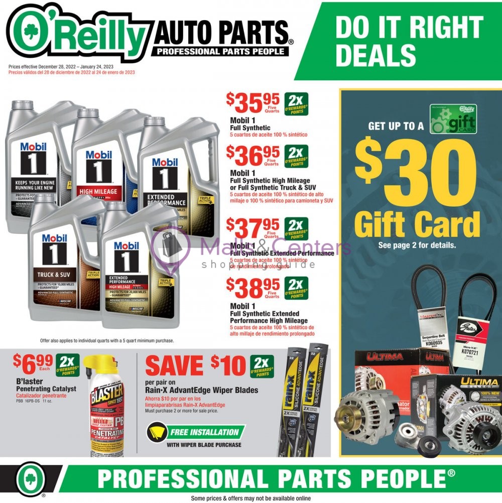 O'Reilly Auto Parts Weekly Ad - sales & flyers specials - MallsCenters