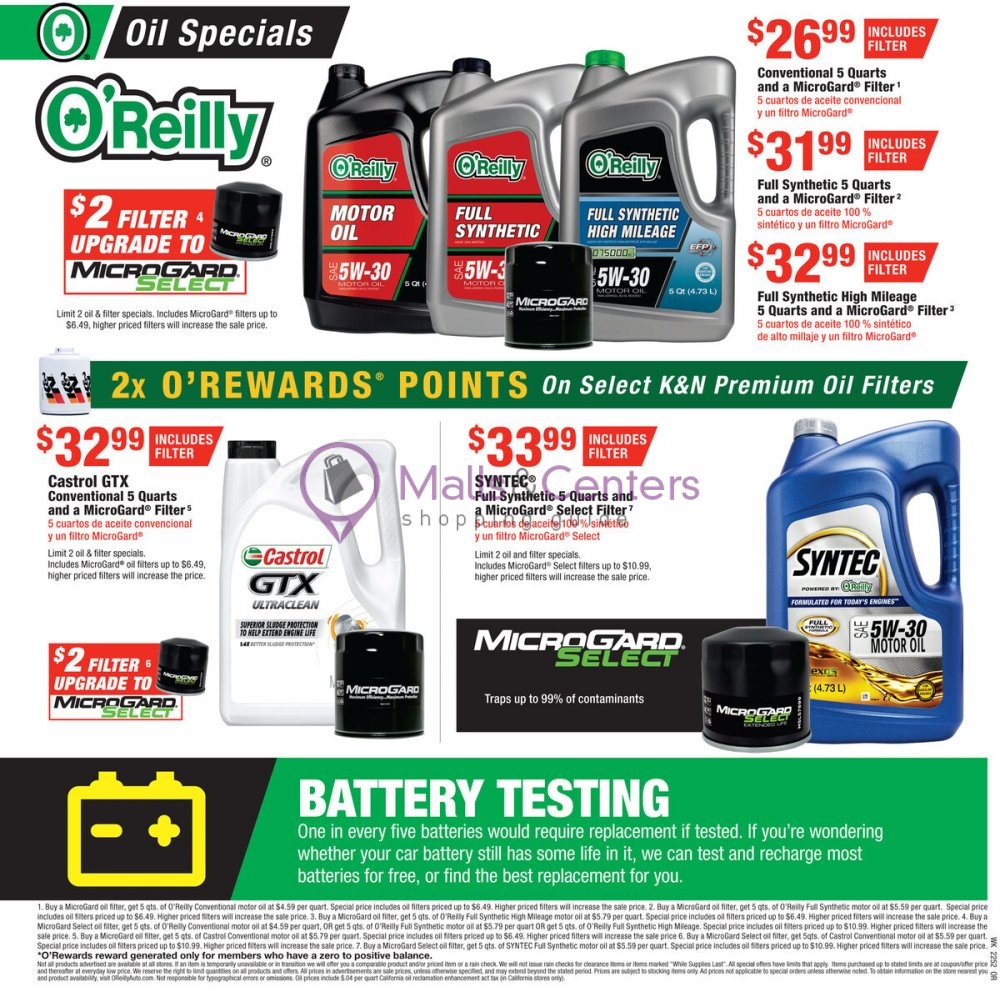 O'Reilly Auto Parts Weekly Ad - sales & flyers specials - MallsCenters