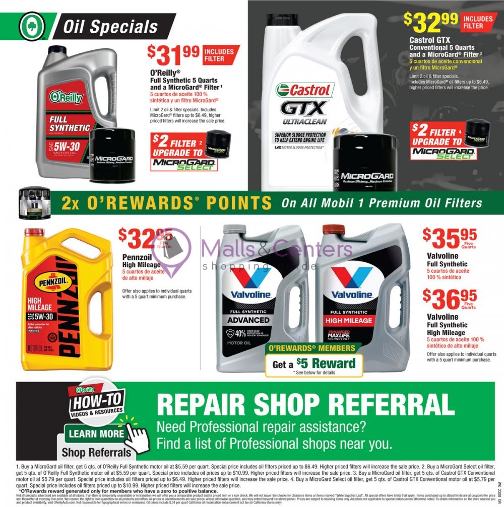 O'Reilly Auto Parts Weekly Ad - sales & flyers specials - MallsCenters