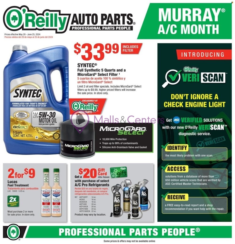 O'Reilly Auto Parts Weekly Ad, from Wed, 5/29/2024 - sales & flyers ...