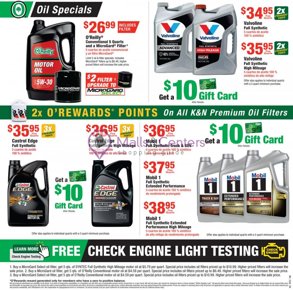 O'Reilly Auto Parts Weekly Ad - sales & flyers specials - MallsCenters