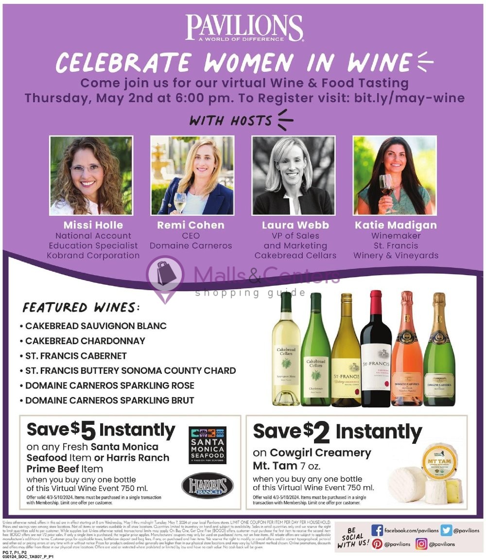 Pavilions Weekly ad valid from 05/01/2024 to 05/07/2024 - MallsCenters