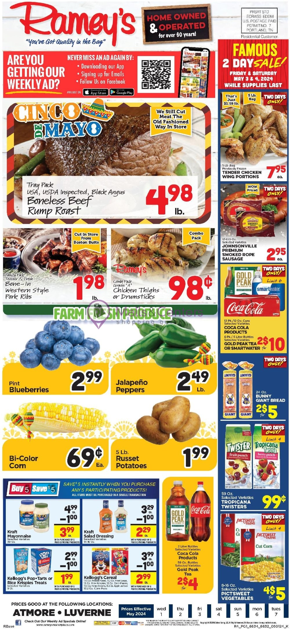 Ramey's Weekly ad valid from 05/01/2024 to 05/07/2024 - MallsCenters