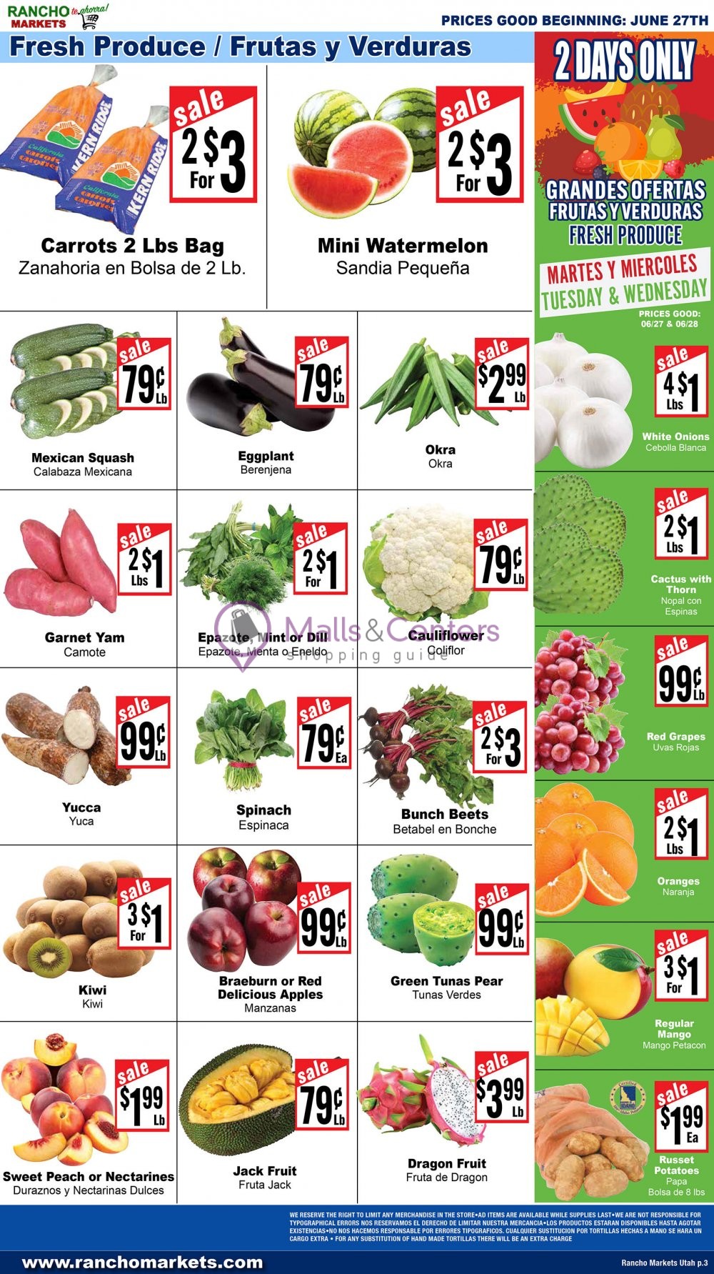 Rancho Markets Weekly ad valid from 06/27/2023 to 07/03/2023 - MallsCenters