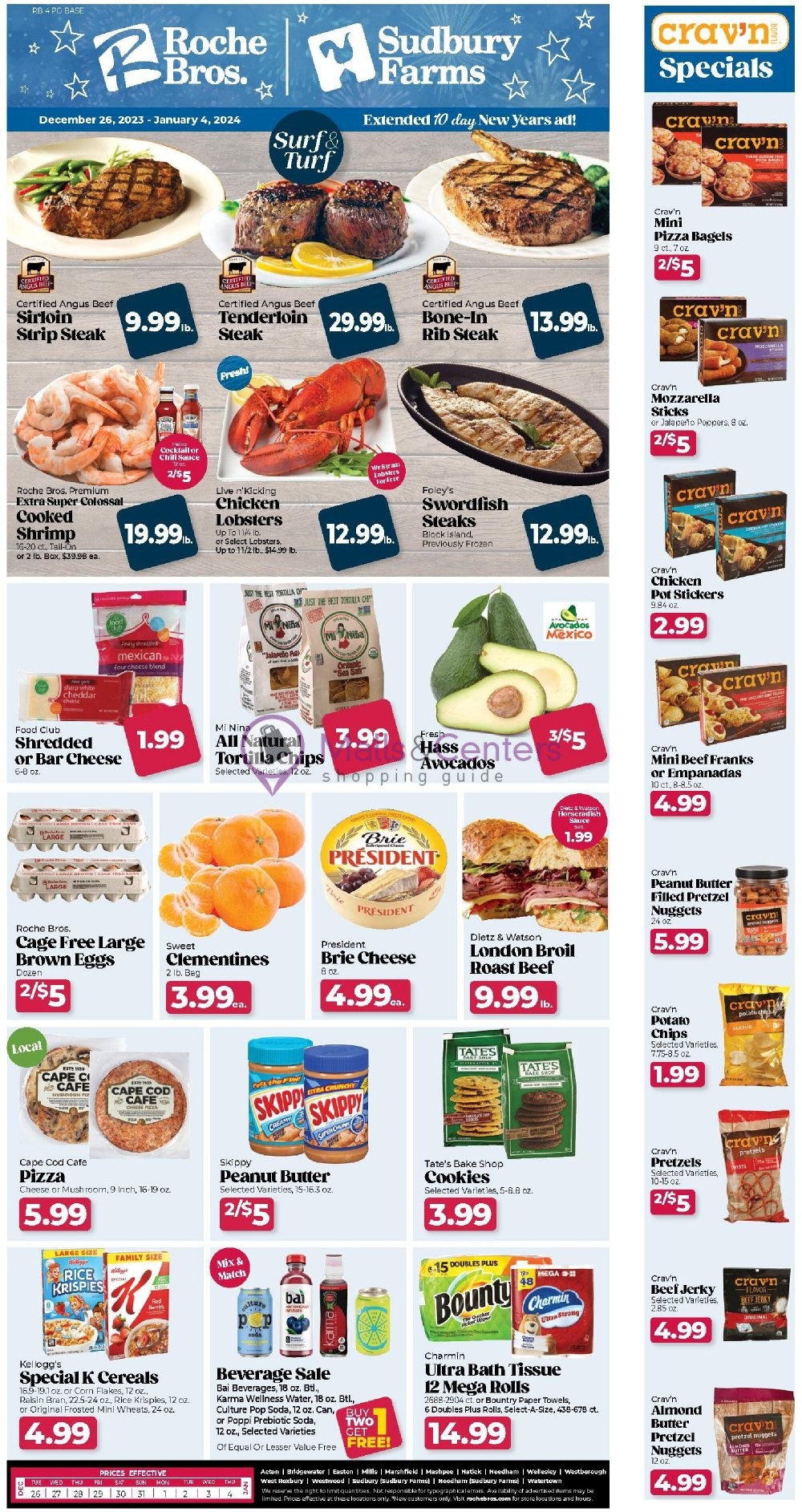 Roche Bros. Supermarkets Weekly Ad, from Tue, 12/26/2023 - sales ...