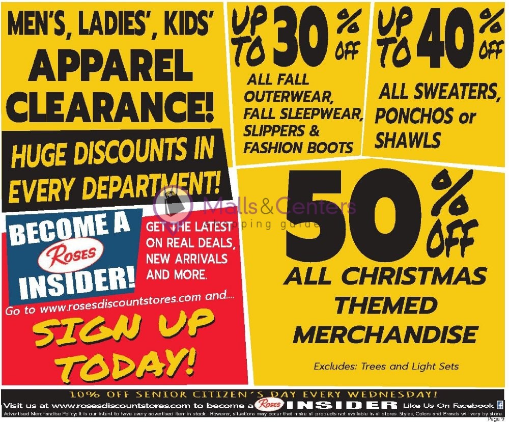 Roses Discount Stores Weekly Ad - sales & flyers specials - MallsCenters