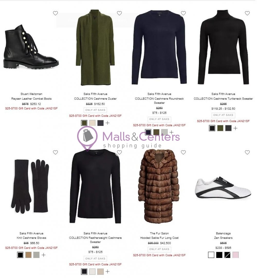 Saks Fifth Avenue Weekly Ad - sales & flyers specials - MallsCenters