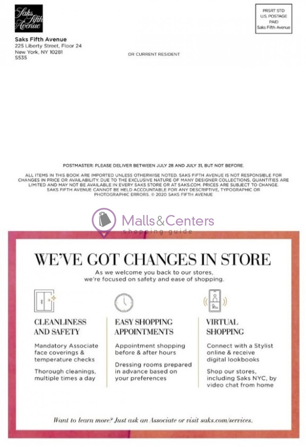 Saks Fifth Avenue Weekly Ad - sales & flyers specials - MallsCenters