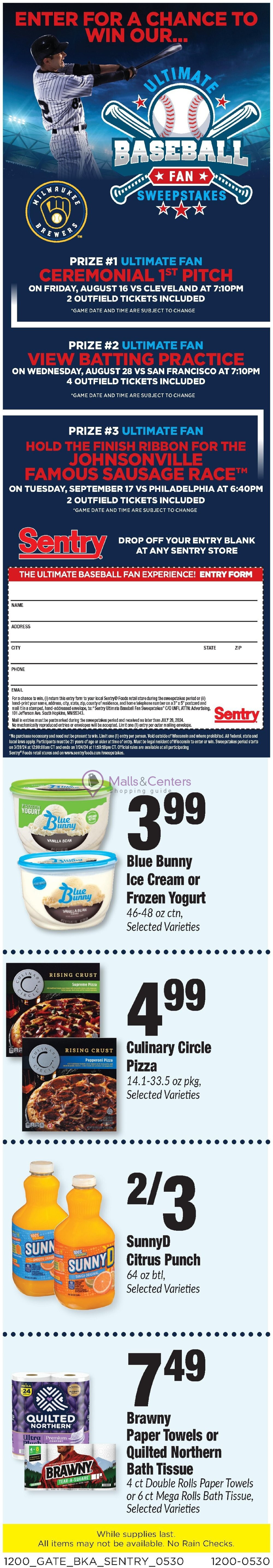 Sentry Foods Weekly ad valid from 05/30/2024 to 06/06/2024 - MallsCenters