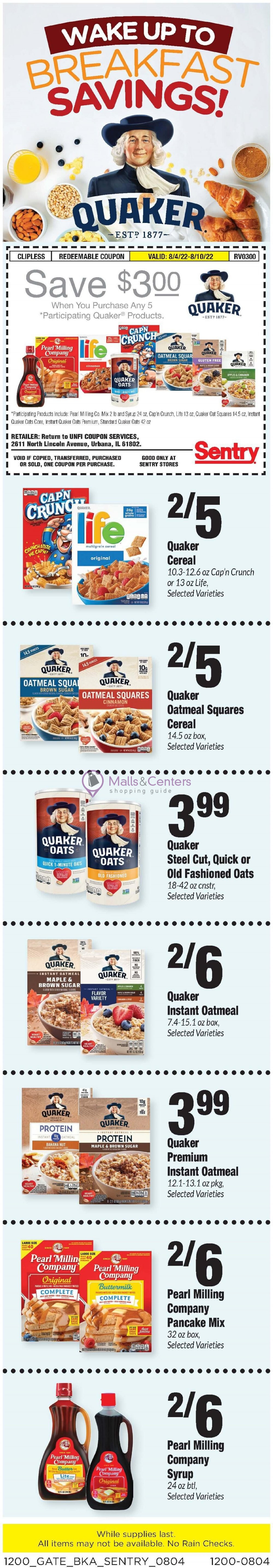 Sentry Foods Weekly Ad - sales & flyers specials - MallsCenters