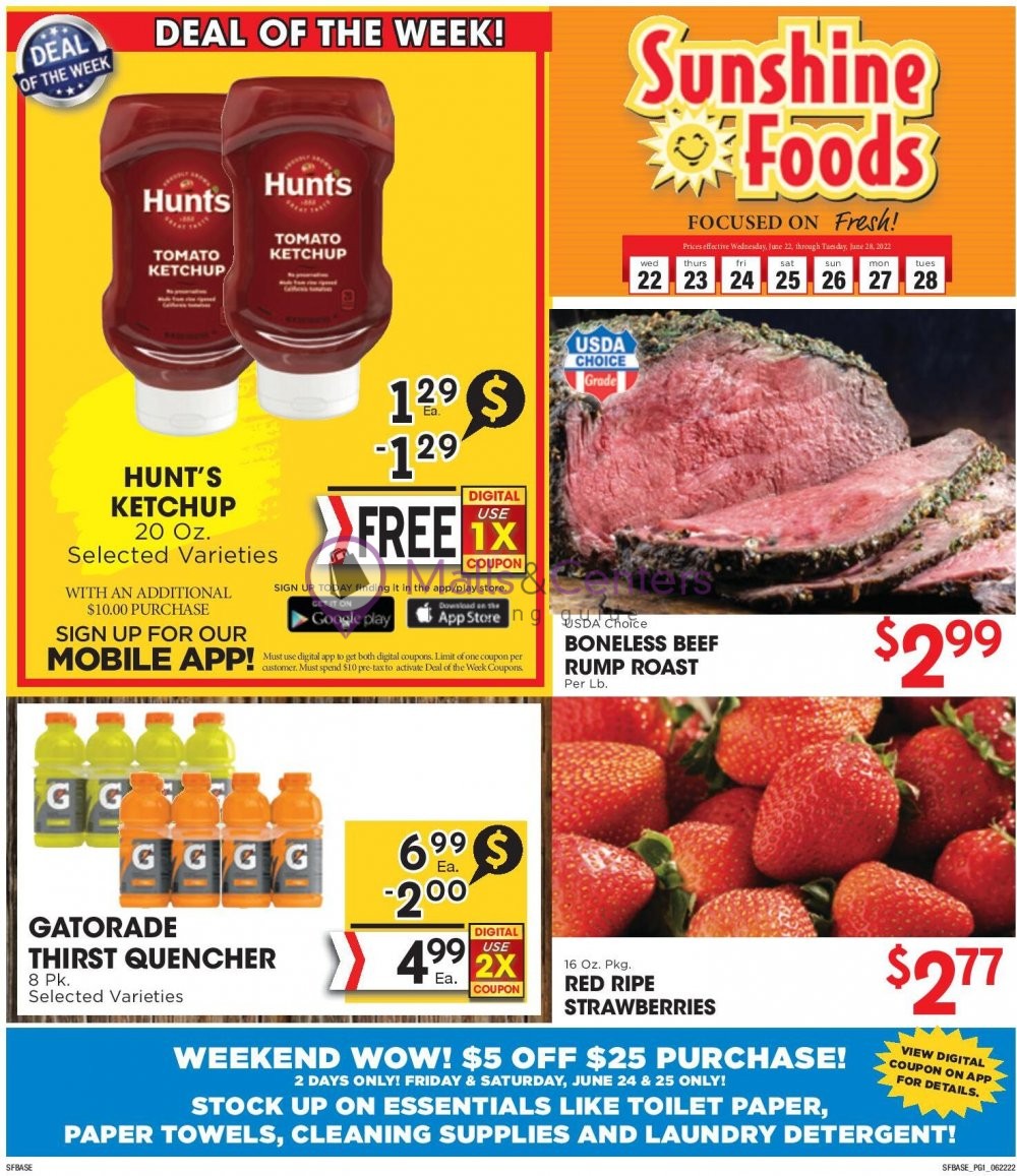 Sunshine Foods Weekly Ad - sales & flyers specials - MallsCenters