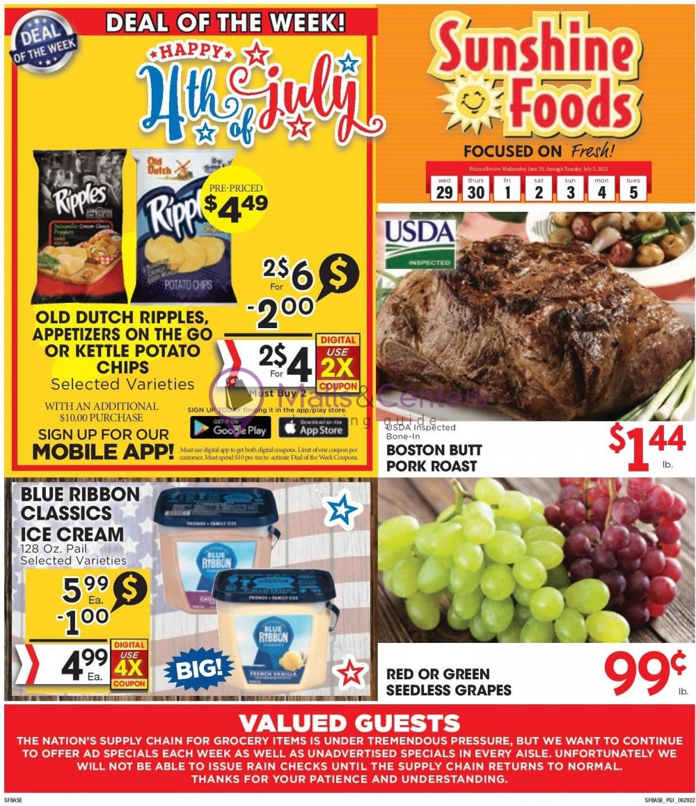 Sunshine Foods Weekly Ad - sales & flyers specials - MallsCenters