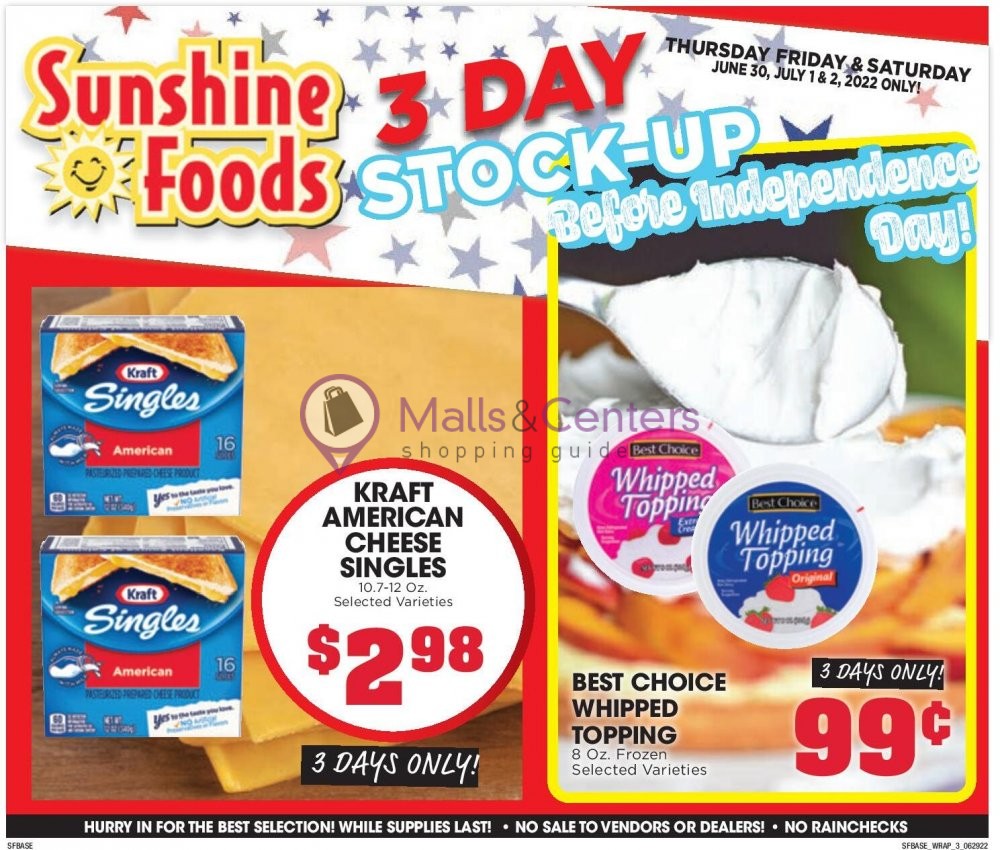 Sunshine Foods Weekly Ad - sales & flyers specials - MallsCenters