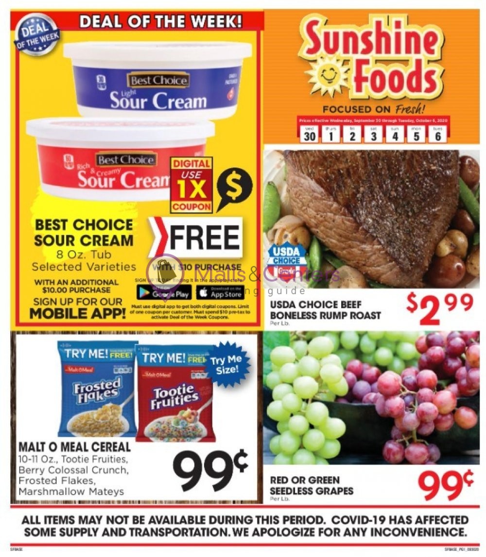 Sunshine Foods Weekly Ad - sales & flyers specials - MallsCenters