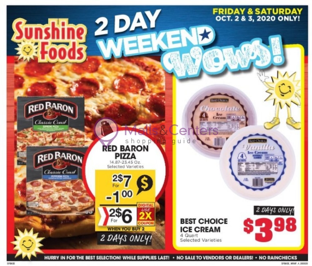Sunshine Foods Weekly Ad - sales & flyers specials - MallsCenters