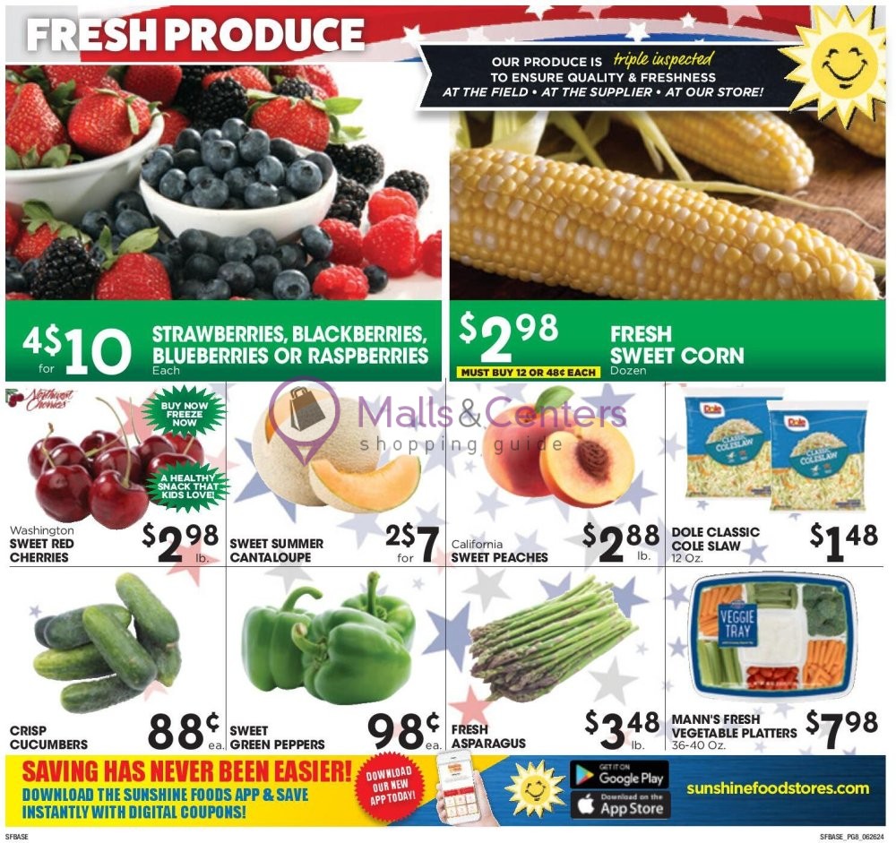 Sunshine Foods Weekly ad valid from 06/26/2024 to 07/09/2024 - MallsCenters