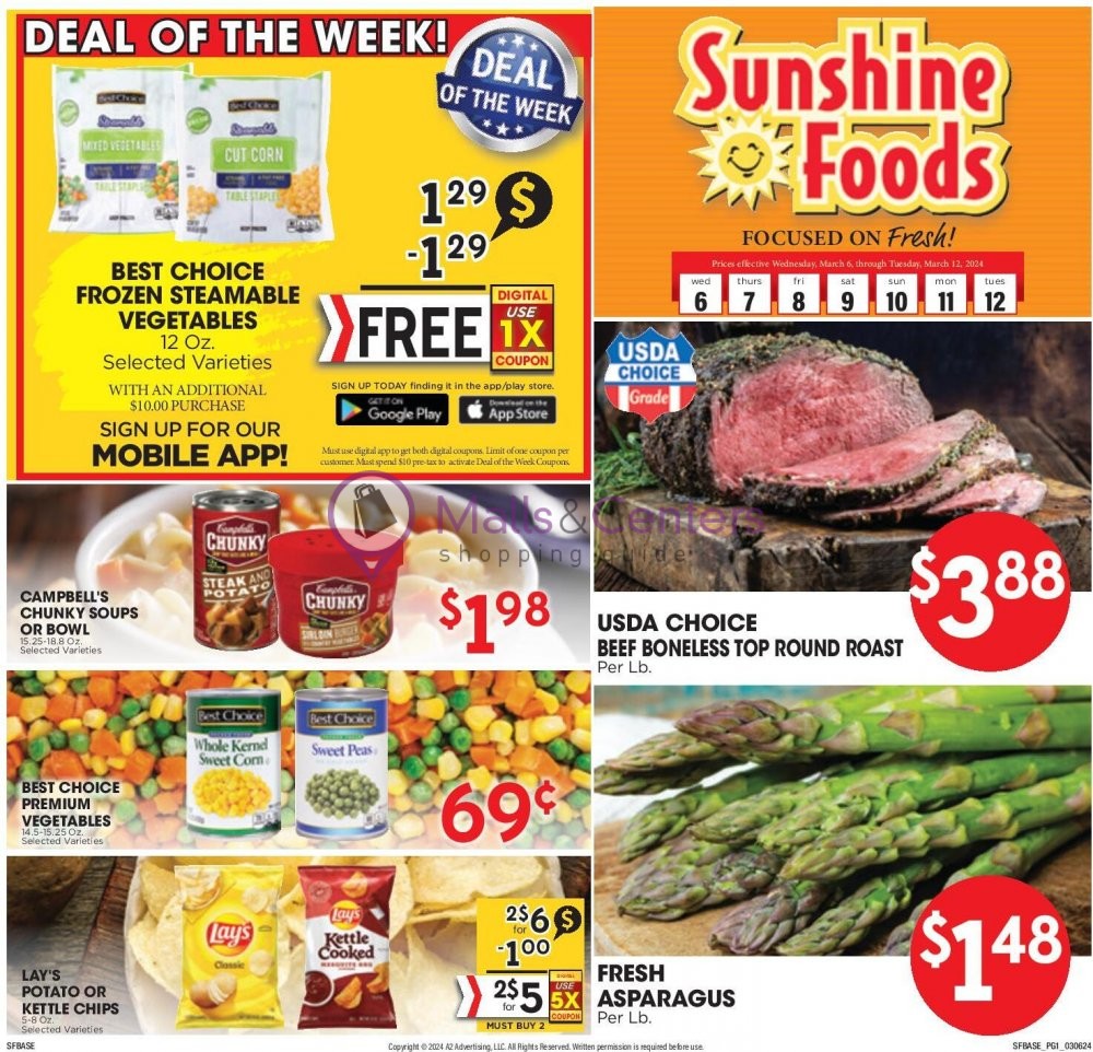 Sunshine Foods Weekly Ad, from Wed, 3/6/2024 - sales & flyers specials - MallsCenters
