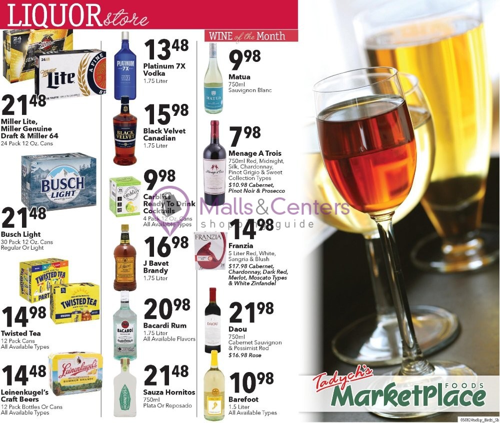 Tadych’s Weekly ad valid from 05/08/2024 to 05/14/2024 - MallsCenters