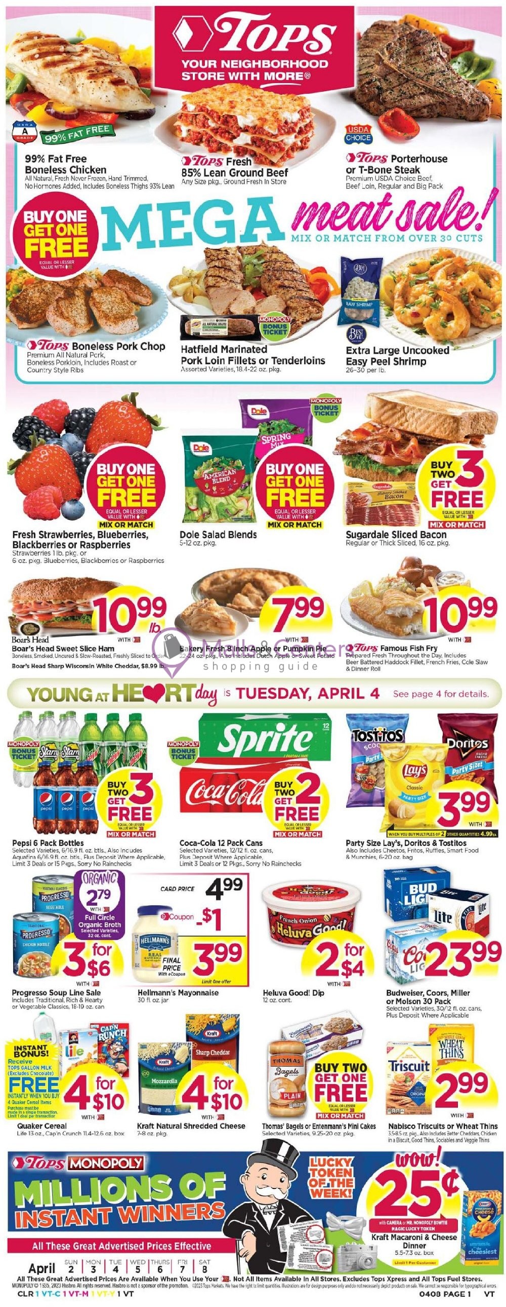 Tops Markets Weekly ad valid from 04/02/2023 to 04/08/2023 - MallsCenters