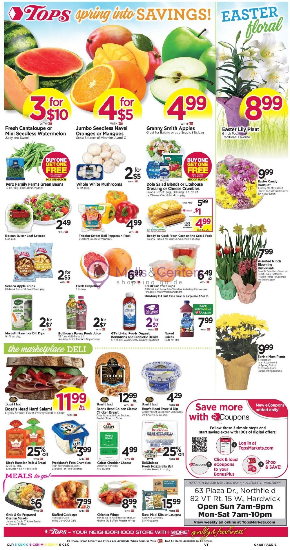 Tops Markets Weekly ad valid from 04/02/2023 to 04/08/2023 - MallsCenters