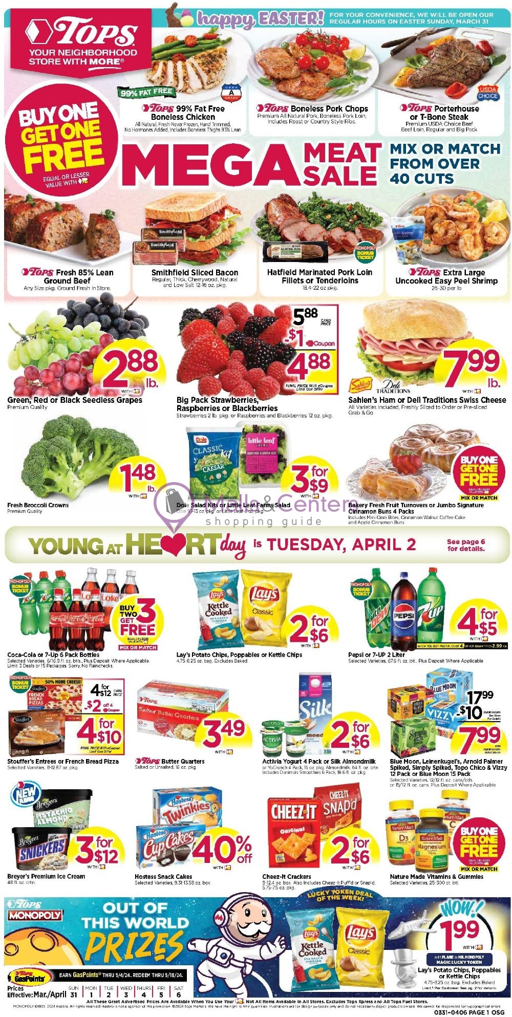 Tops Markets Weekly ad valid from 03/31/2024 to 04/06/2024 - MallsCenters