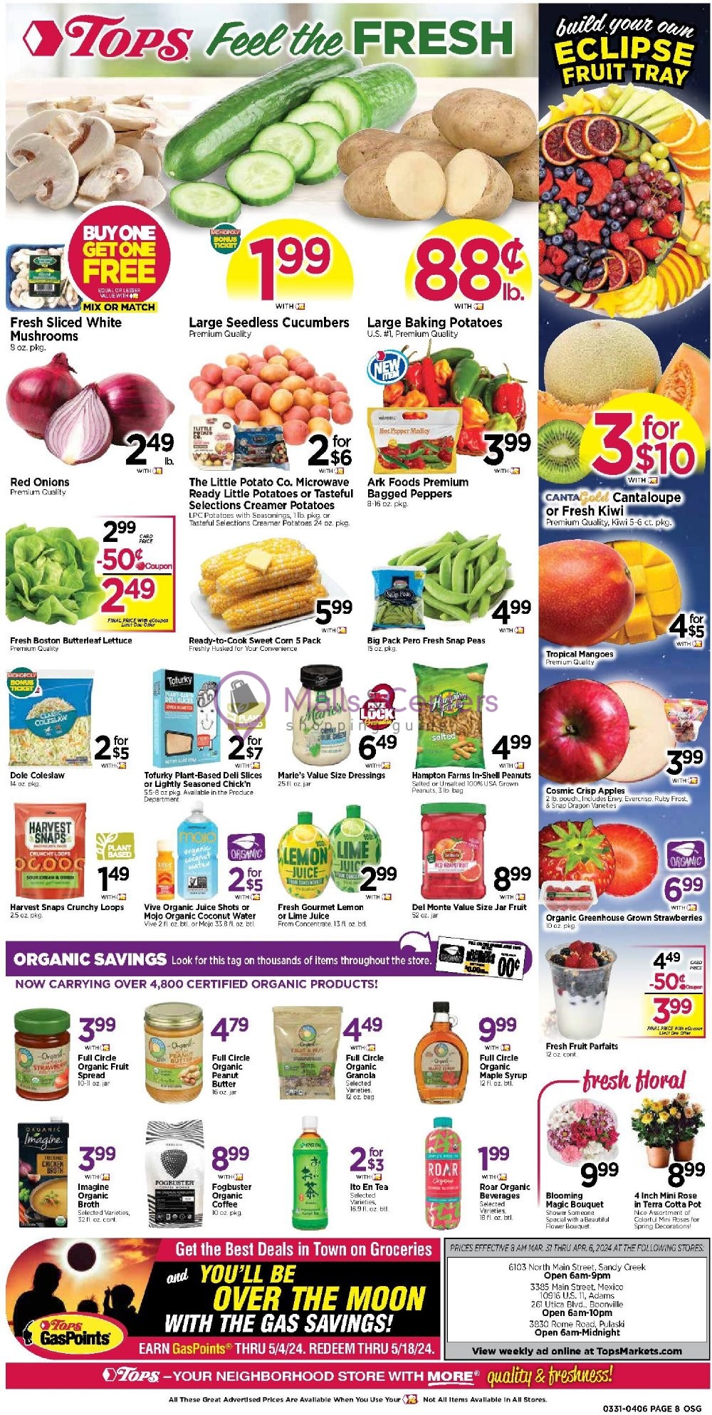 Tops Markets Weekly ad valid from 03/31/2024 to 04/06/2024 - MallsCenters