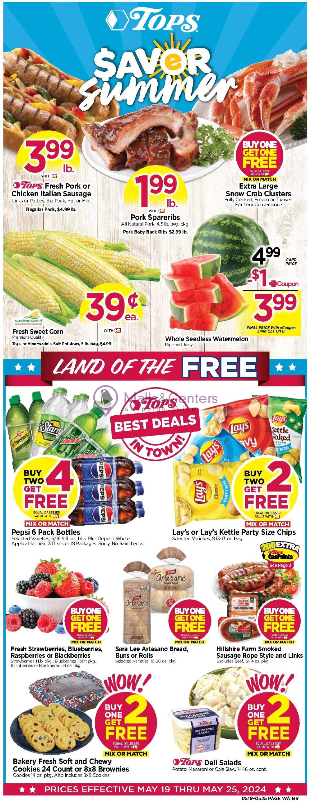 Tops Markets Weekly ad valid from 05/19/2024 to 05/25/2024 - MallsCenters
