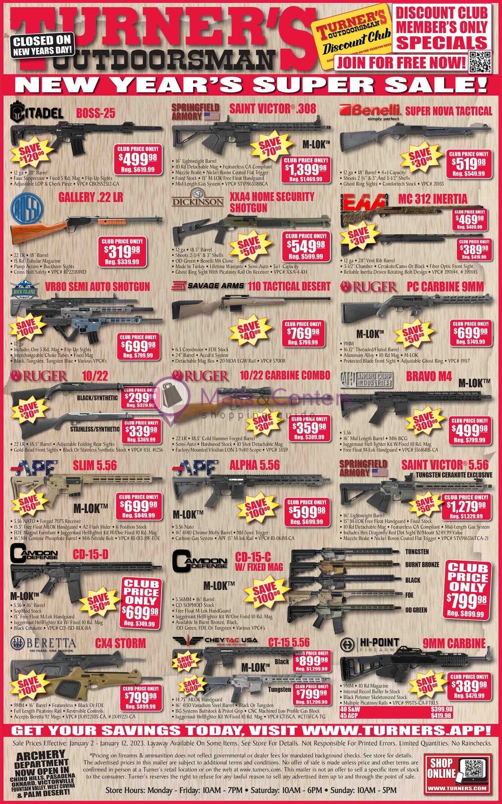 Turner's Outdoorsman Weekly Ad - sales & flyers specials - MallsCenters