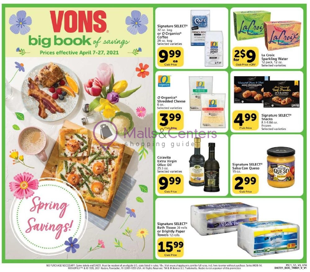 Vons Weekly Ad - sales & flyers specials - MallsCenters