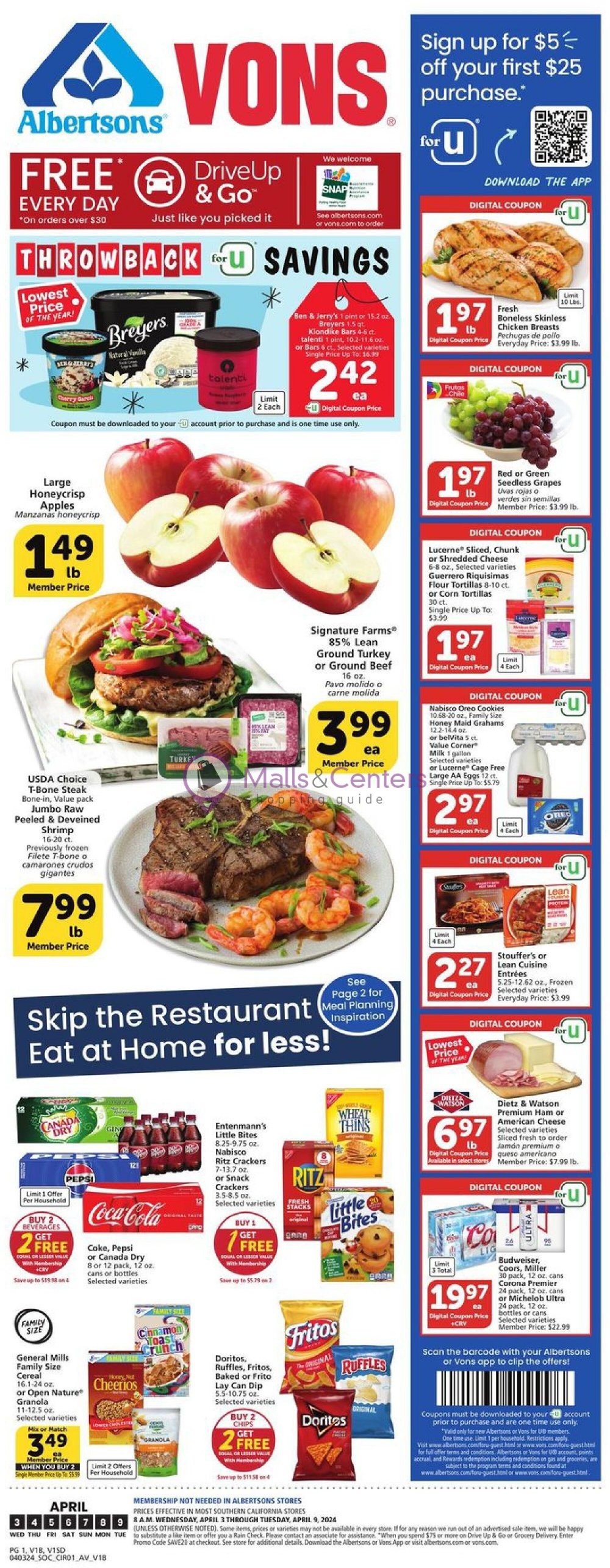 Vons Weekly Ad, from Wed, 4/3/2024 - sales & flyers specials - MallsCenters