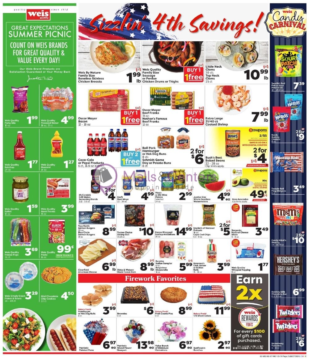 Weis Markets Weekly ad valid from 06/27/2024 to 07/04/2024 - MallsCenters